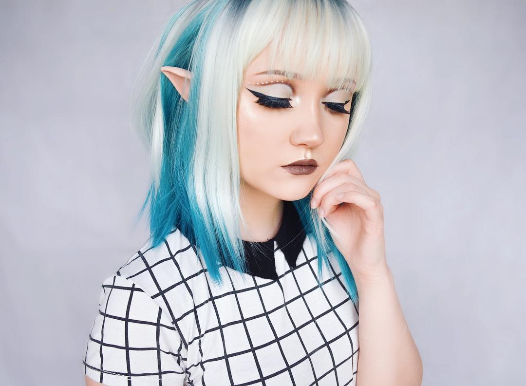 Blue dip dye straight bob wig | Skye by Lush Wigs UK