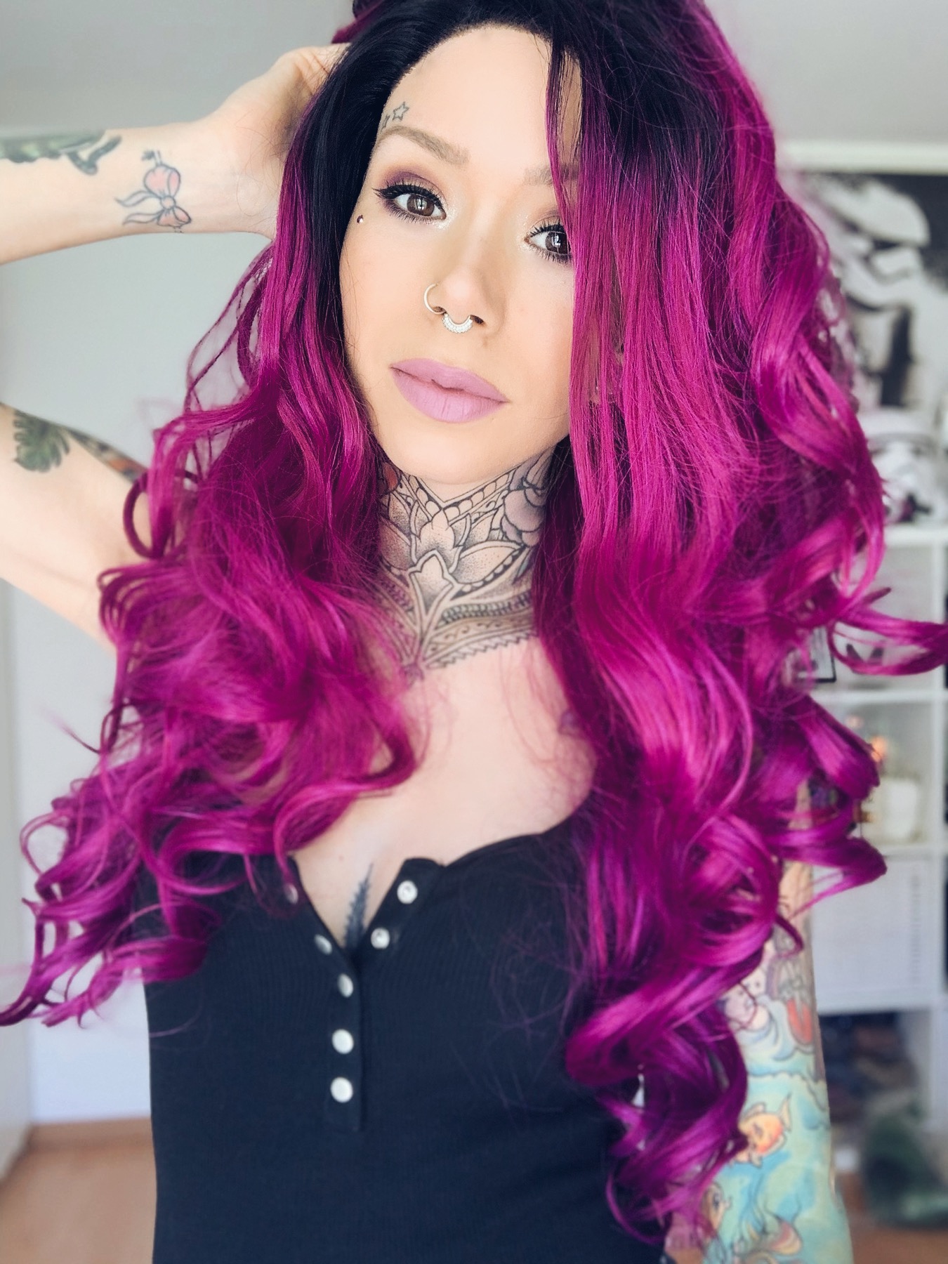 Purple ombre long lace front wig | Wild Berry by Lush Wigs UK