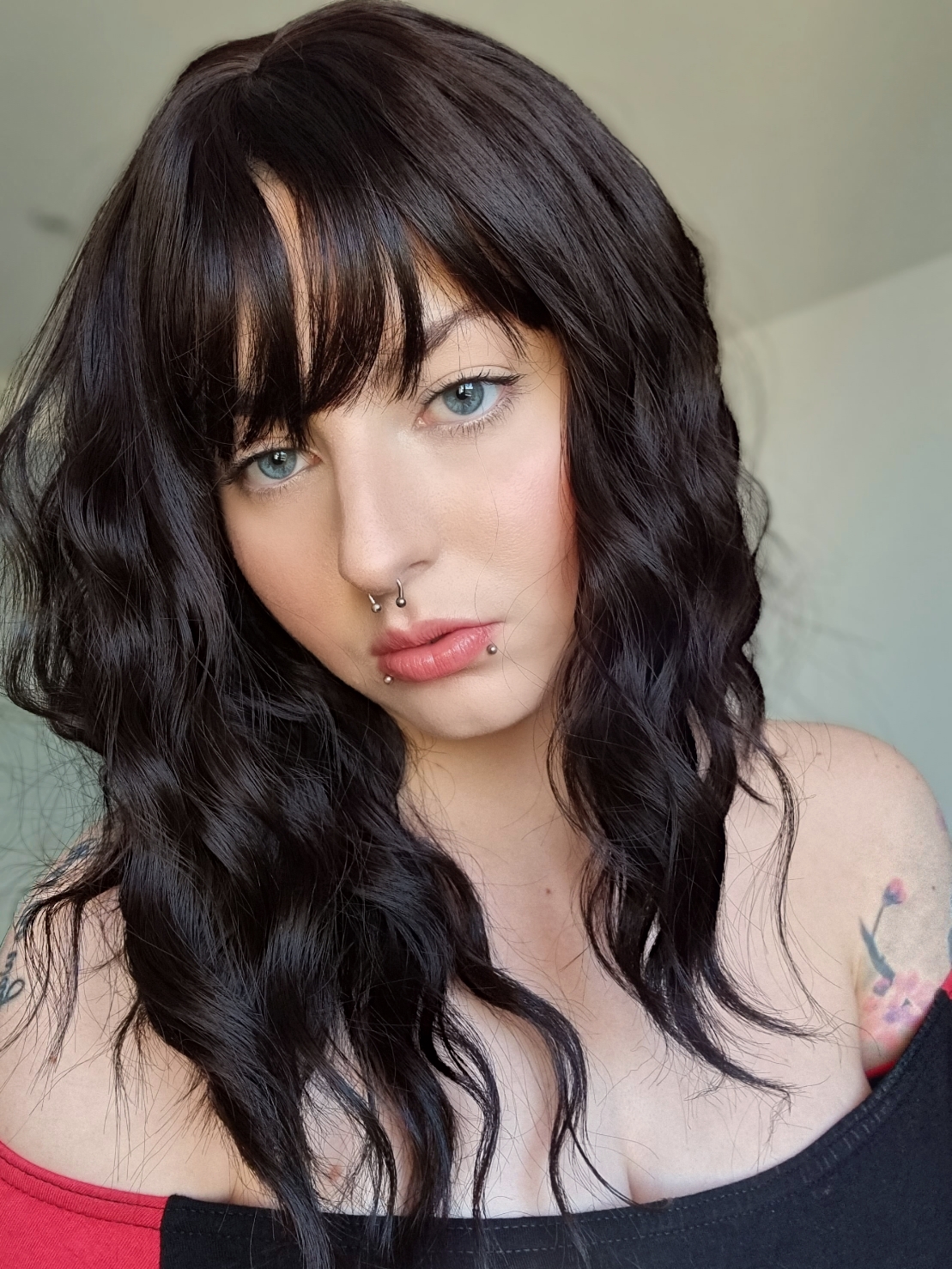 Dark brown long wavy bob with fringe wig | Mayonaka by Lush Wigs UK