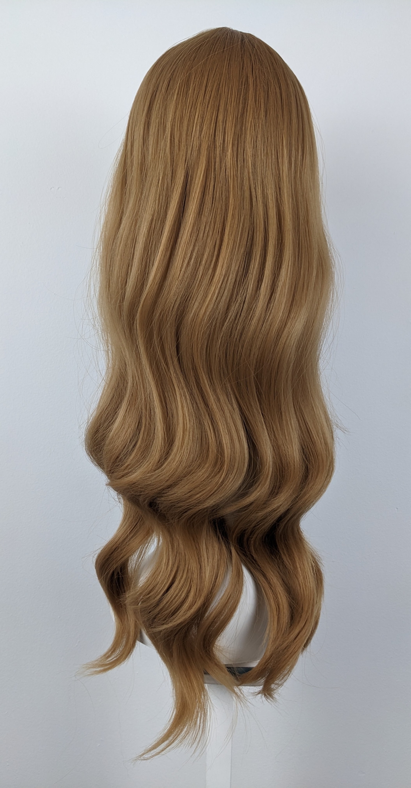 Honey blonde natural long wavy wig with bangs | Della by Lush Wigs UK