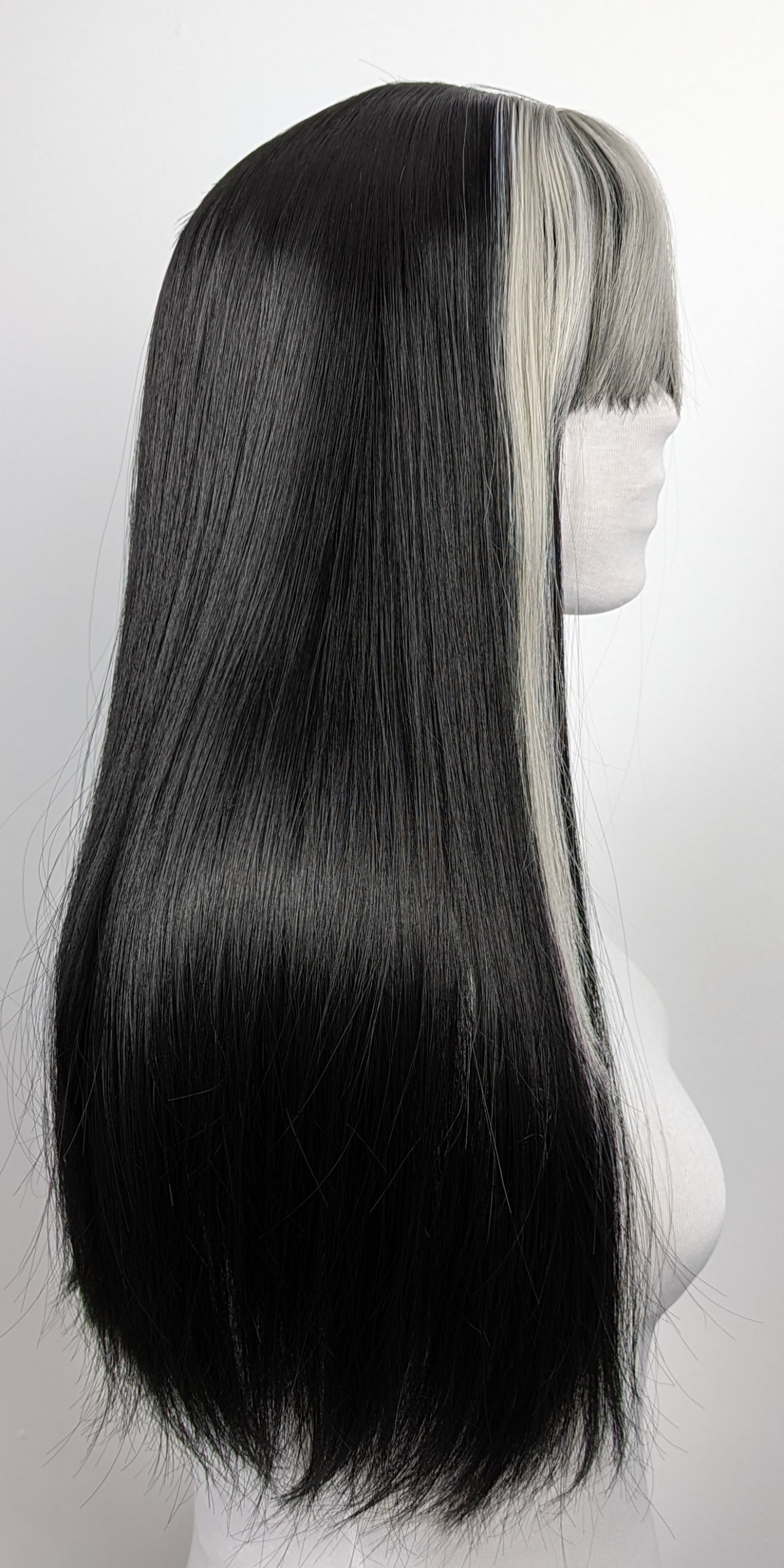 Black and grey straight long length wig with bangs | Billie by Lush Wigs UK